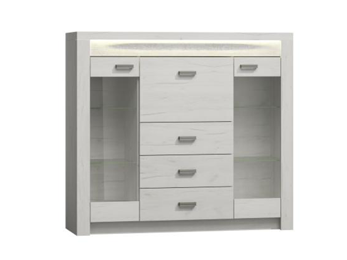 Komód vitrín 08, fehér kőris, INFINITY 08