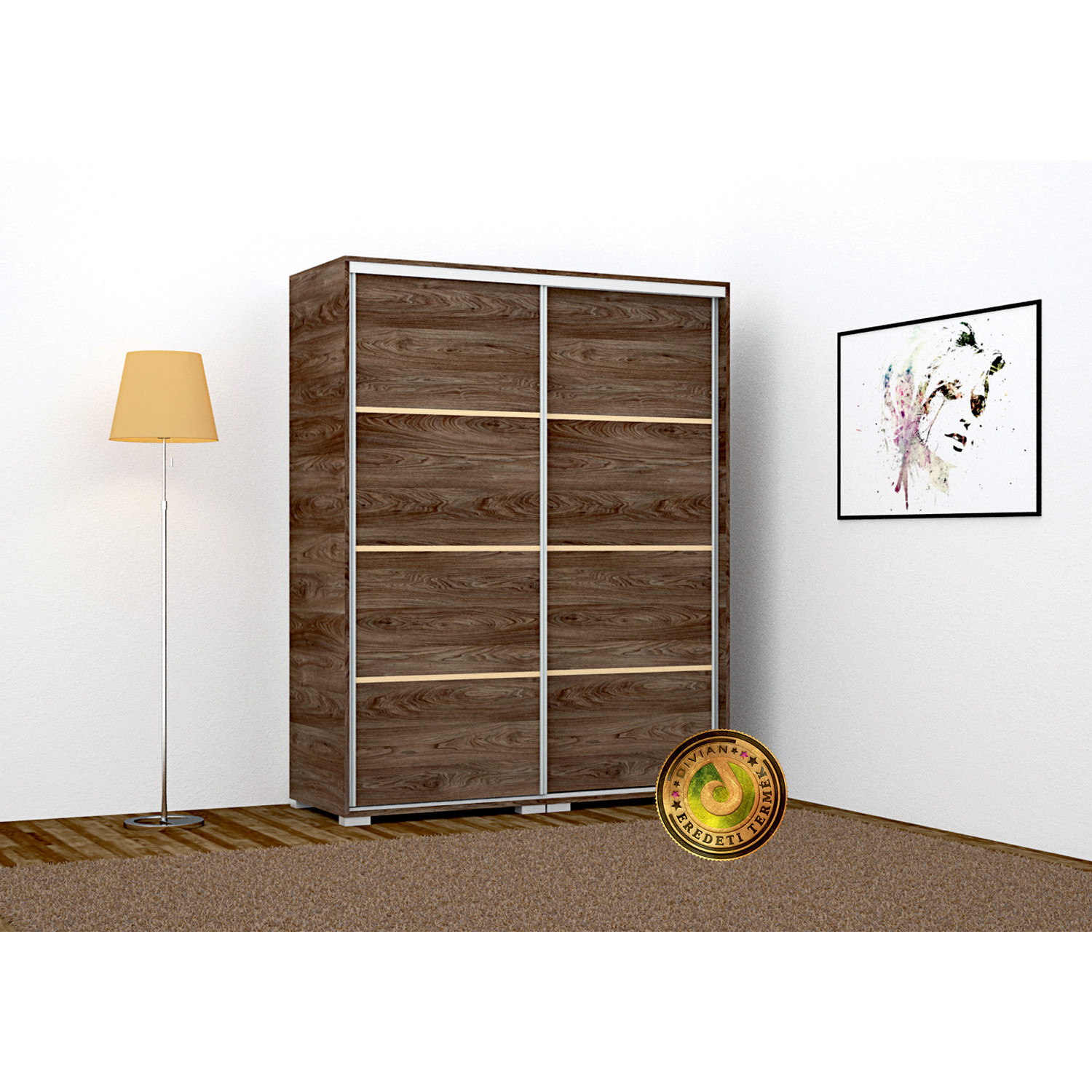 Borneo gardrób 160 cm - Tolóajtós gardróbszekrény