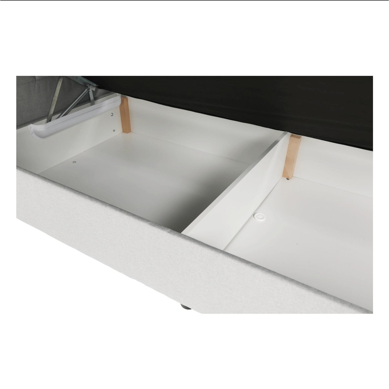 Boxspring típusú ágy 180x200, világosszürke, FERATA KOMFORT - Franciaágy
