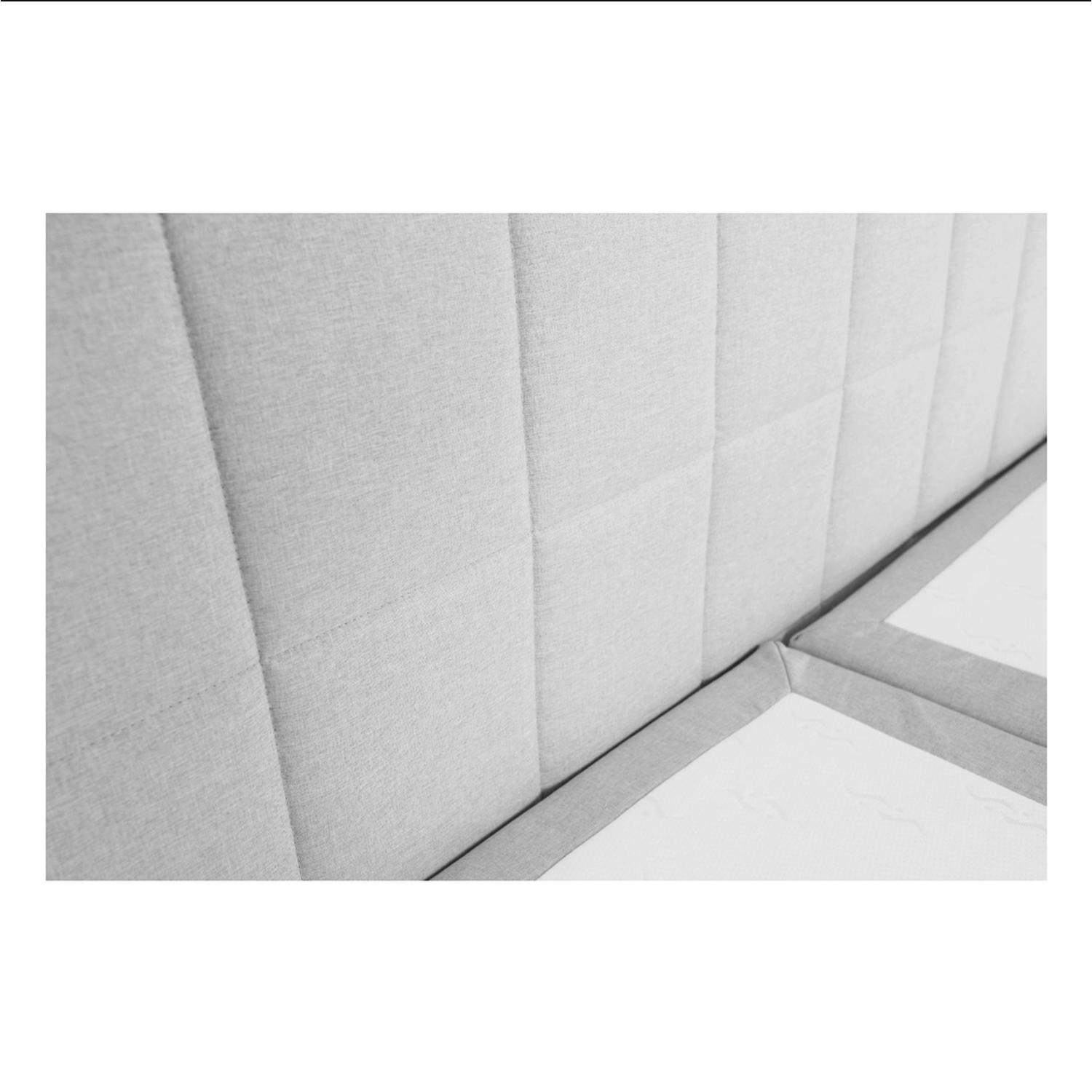 Boxspring típusú ágy 180x200, világosszürke, FERATA KOMFORT - Franciaágy