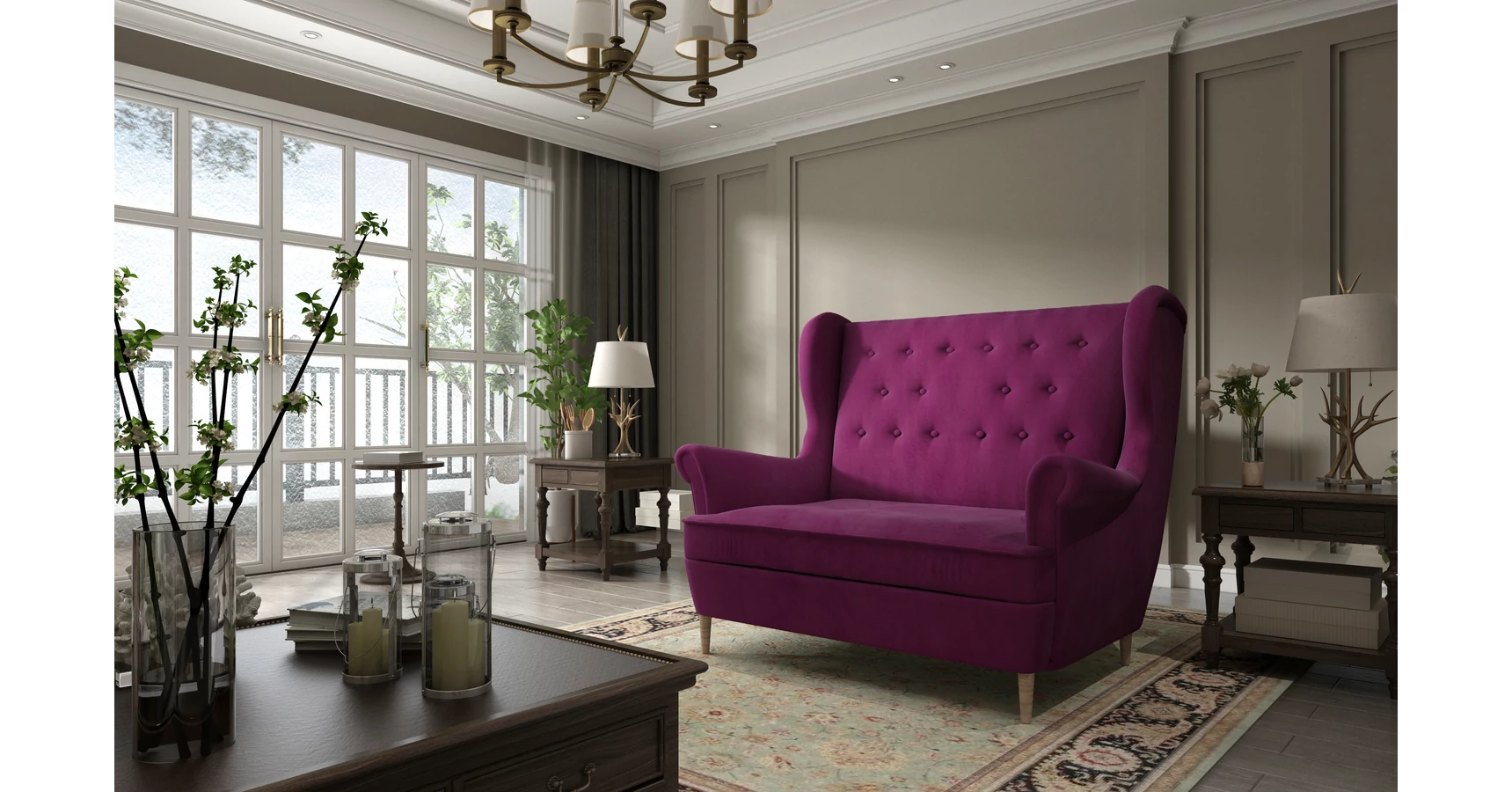 Aros kanapé, piros, Mat Velvet 68 - Kanapé